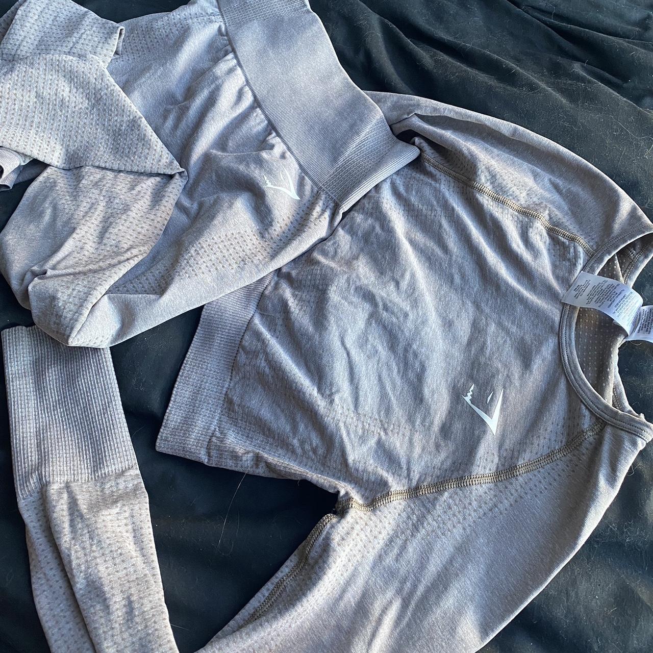 Bundle of the leggings and top beige gymshark set... - Depop