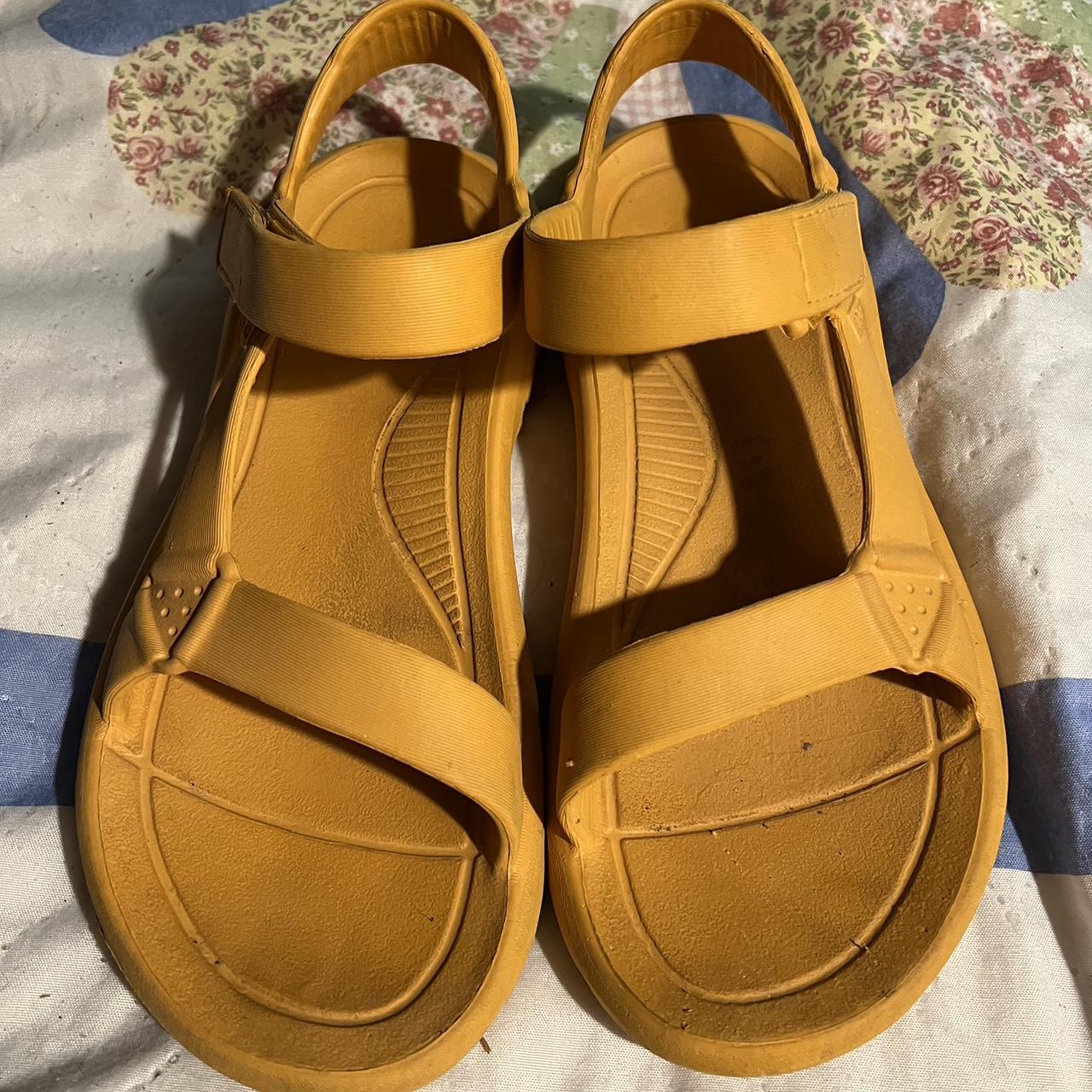 Teva Women's Yellow Sandals | Depop