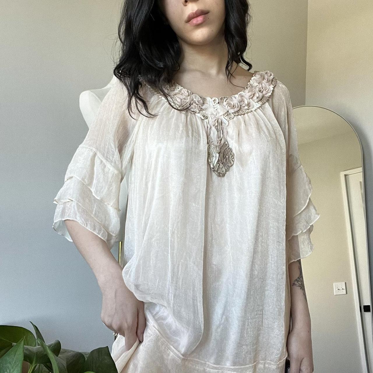 It’s giving Victorian ghost Silk blend double lined... - Depop