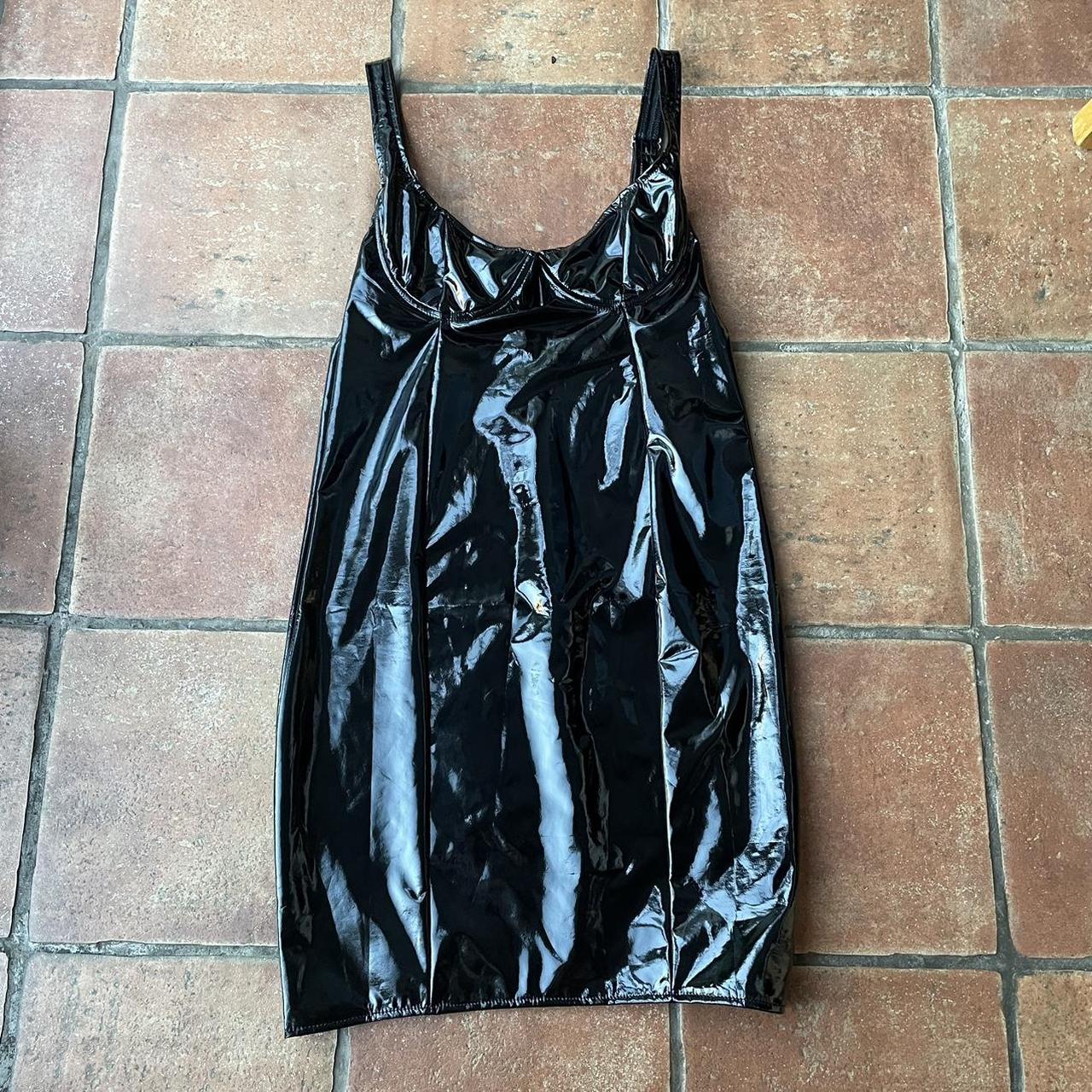 Black pvc dress With spandex so slightly stretchy... - Depop