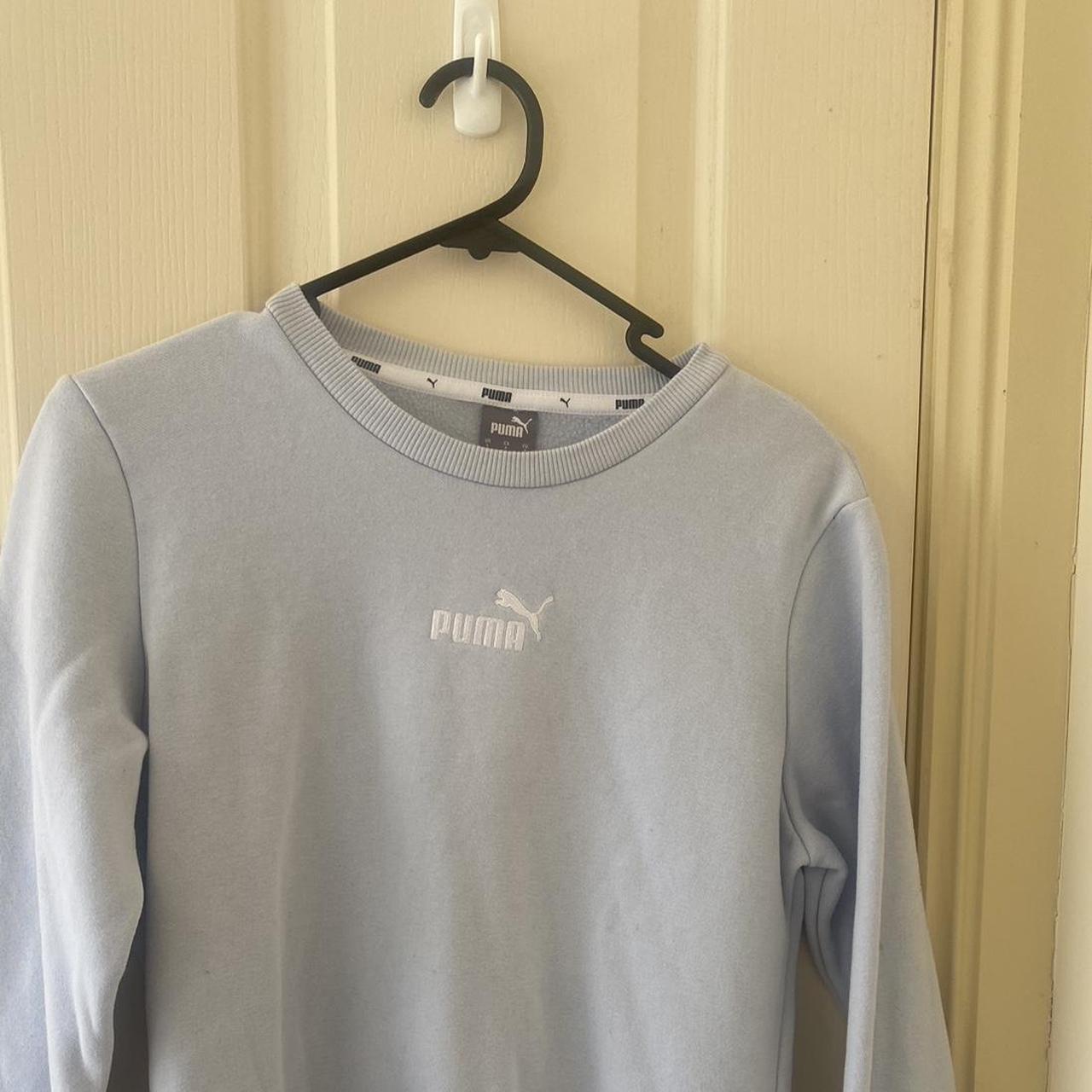 Puma light blue jumper. Size small. Bought for $50 - Depop