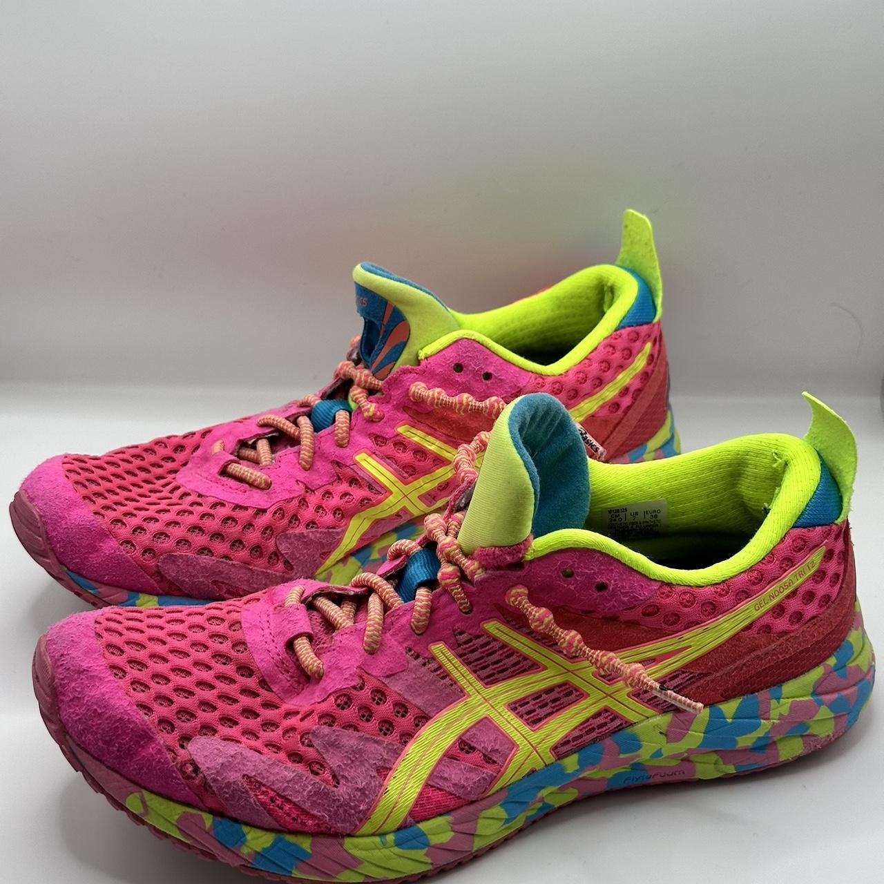 ASICS Gel Nimbus 17 pink and yellow running. Depop
