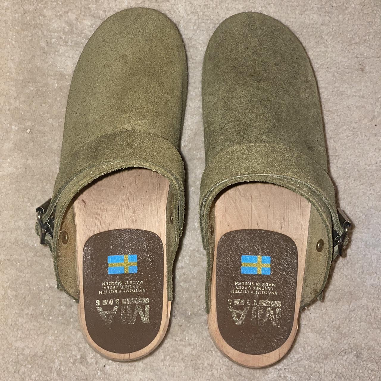 MIA Alma clogs in Taupe suede, RRP £88. Size 6,... - Depop