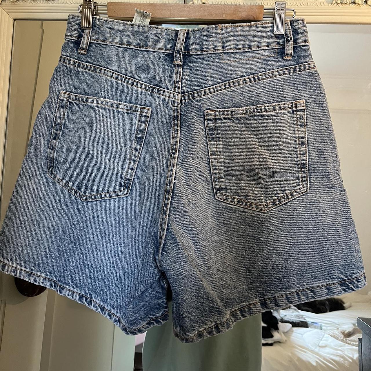 Blue Zara denim shorts - MOM fit, size 10. New with... - Depop