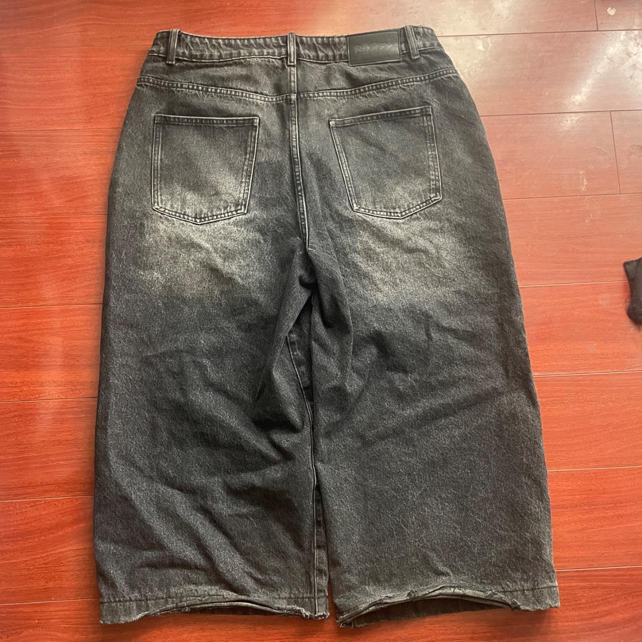 Black Grey Washed Wide Leg Baggy Jeans Willing to... - Depop