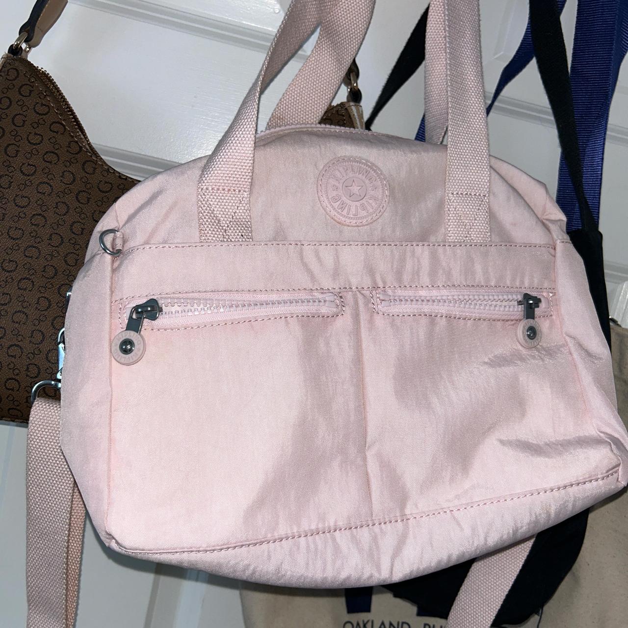 Baby pink Kipling side bag with lots of space and... - Depop
