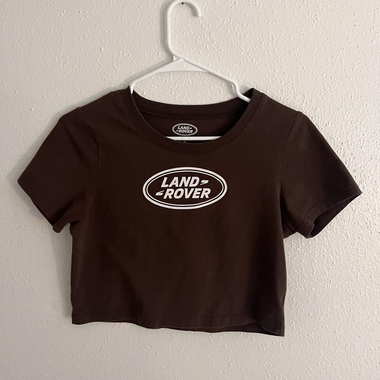 Brown Pacsun Land Rover Cropped Tee Never Worn... - Depop