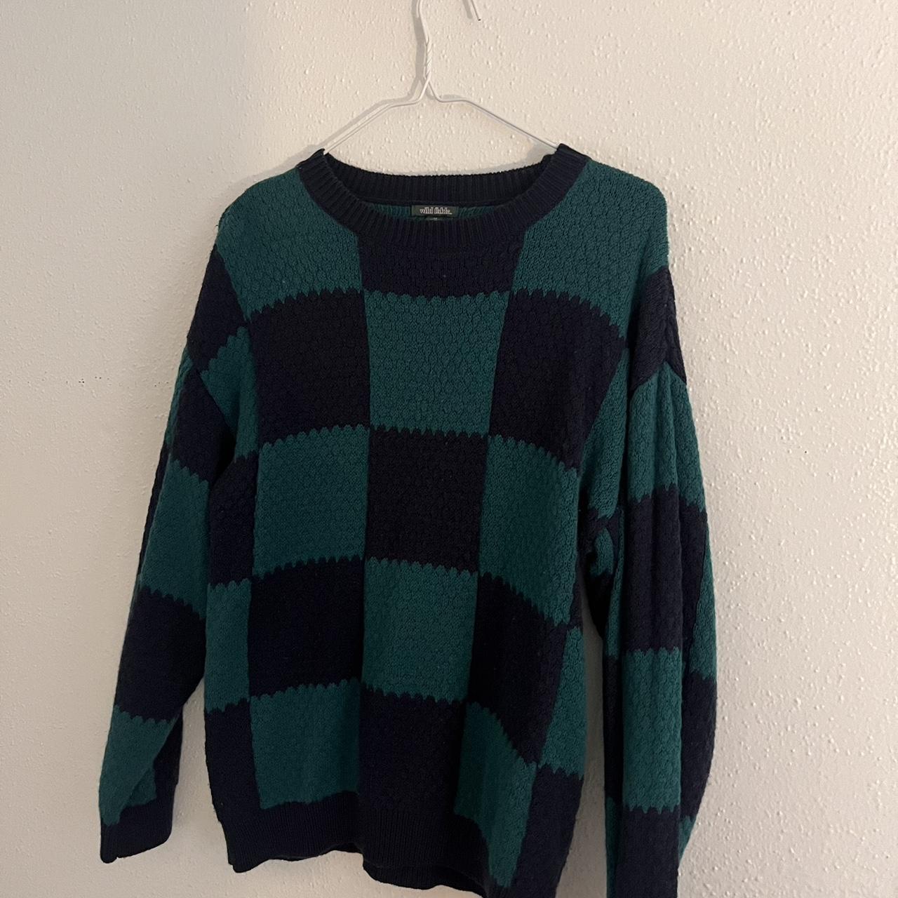 Wild Fable Knit Square Patterned Sweater Size: XS - Depop