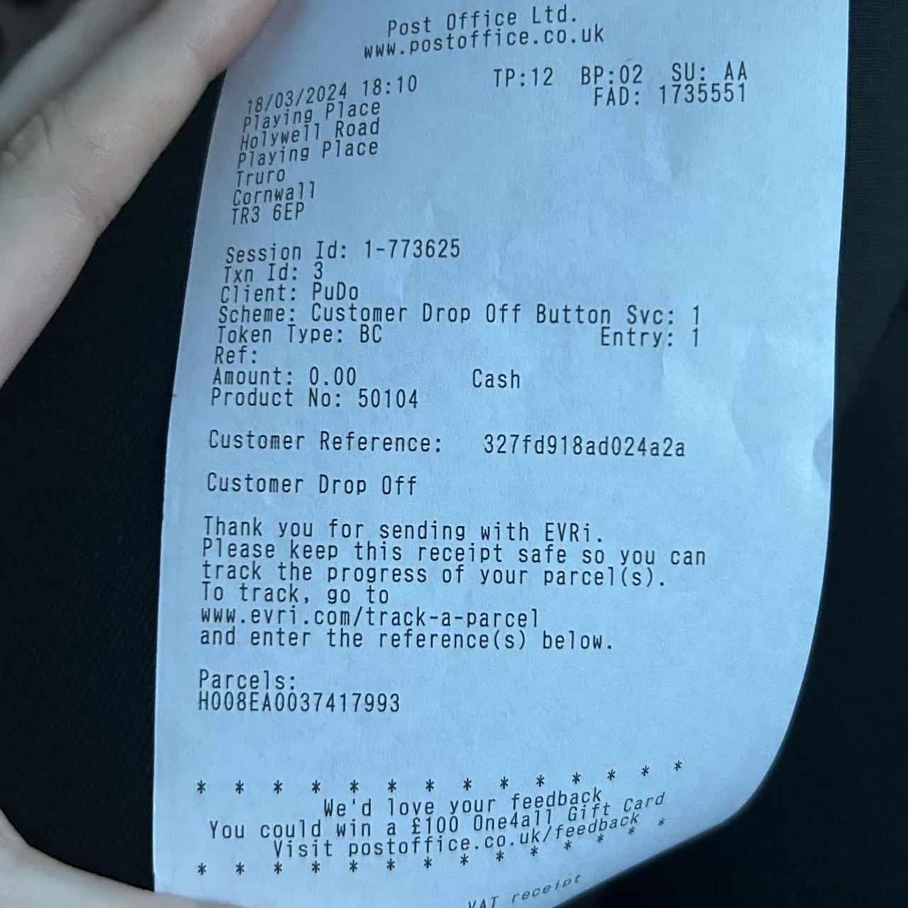 Ralph Lauren coat receipt - Depop