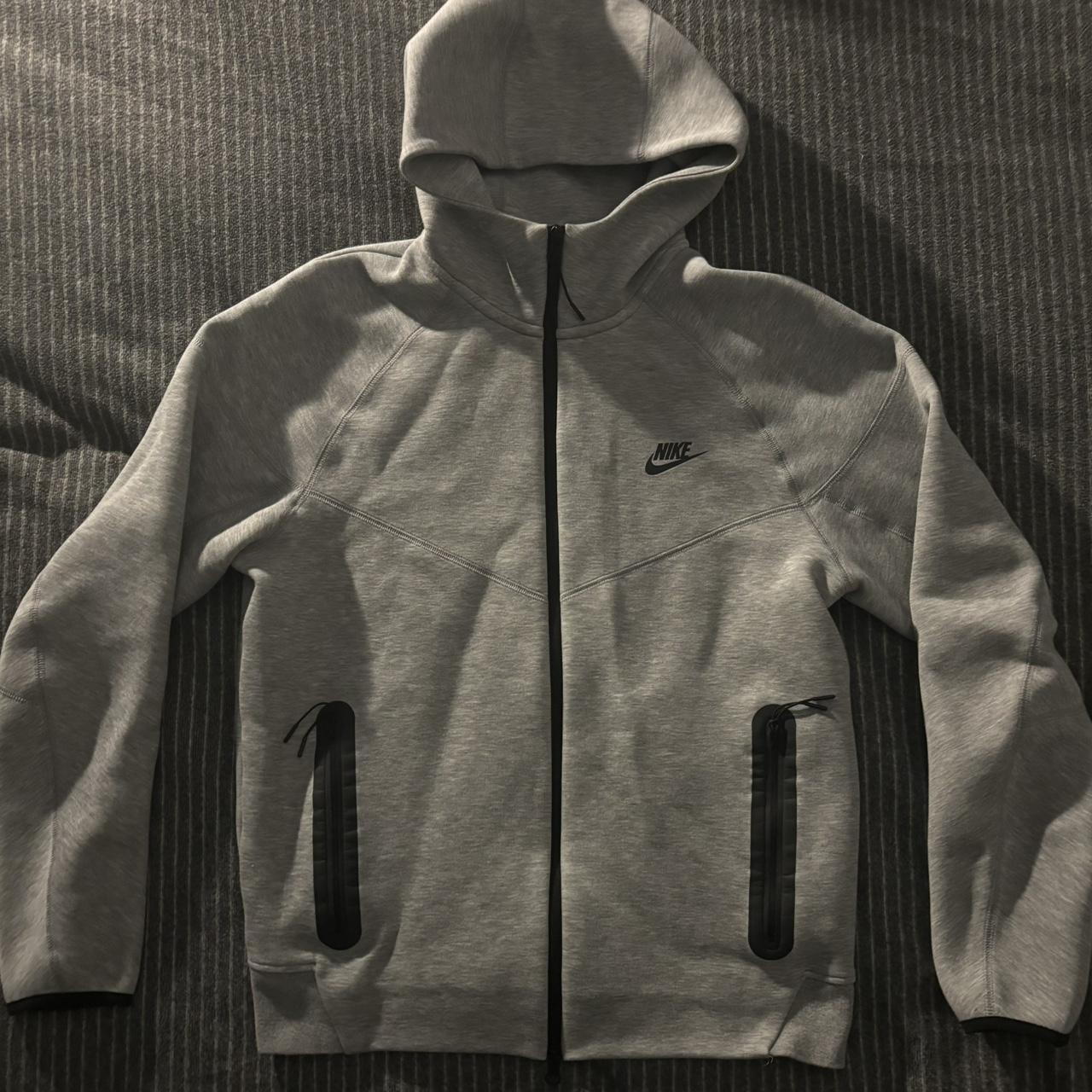 Grey Nike Tech Fleece Hoodie - Depop