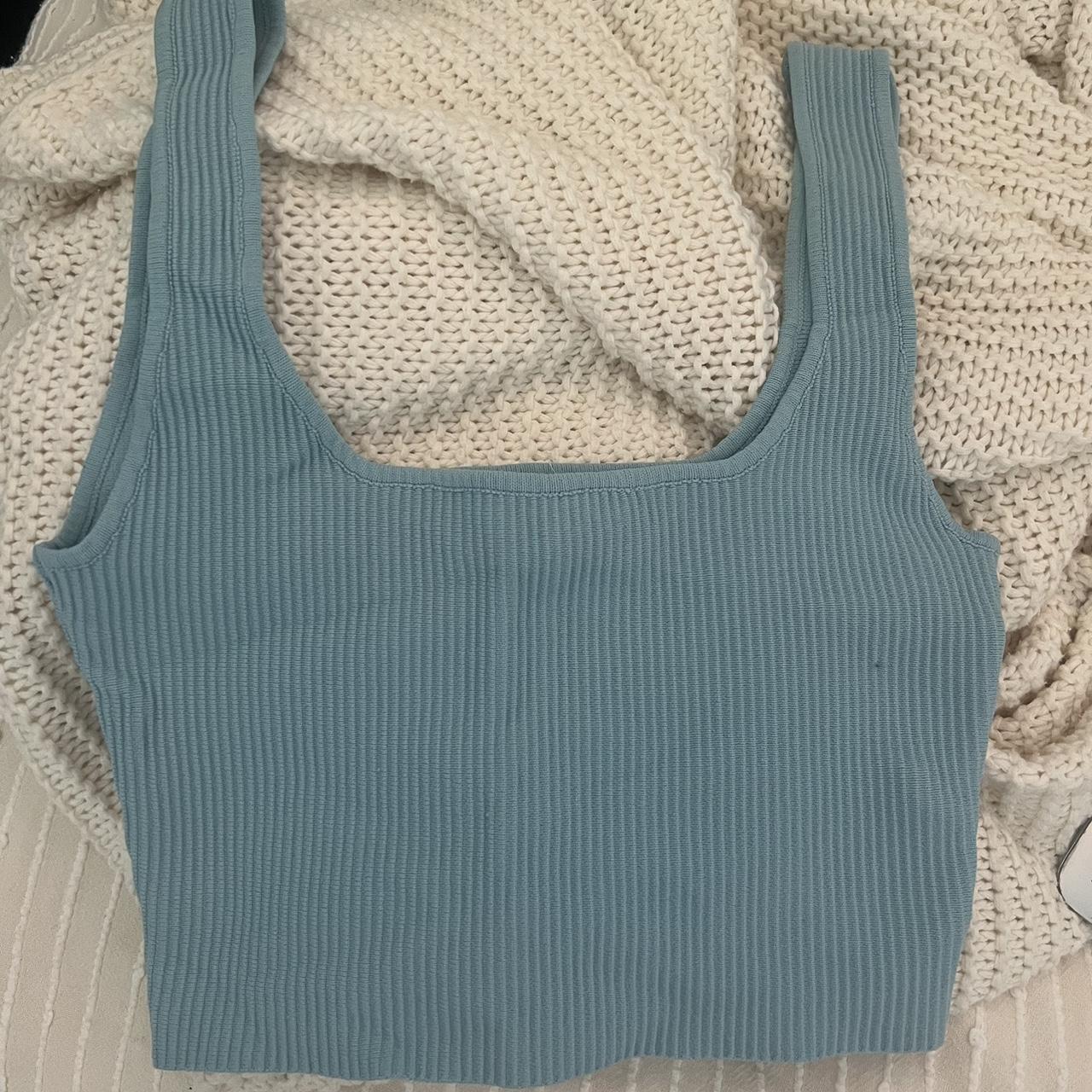 Glassons blue crop top // worn a handful of times... - Depop