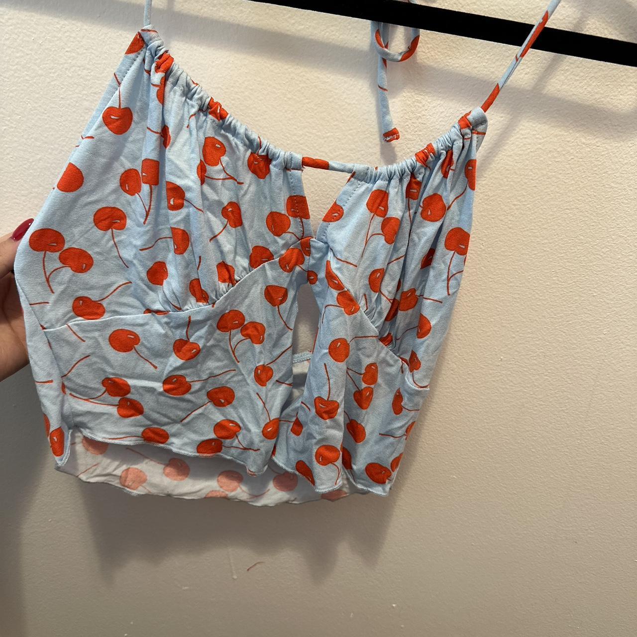Cherry tank. Opens in the front. Halter... - Depop