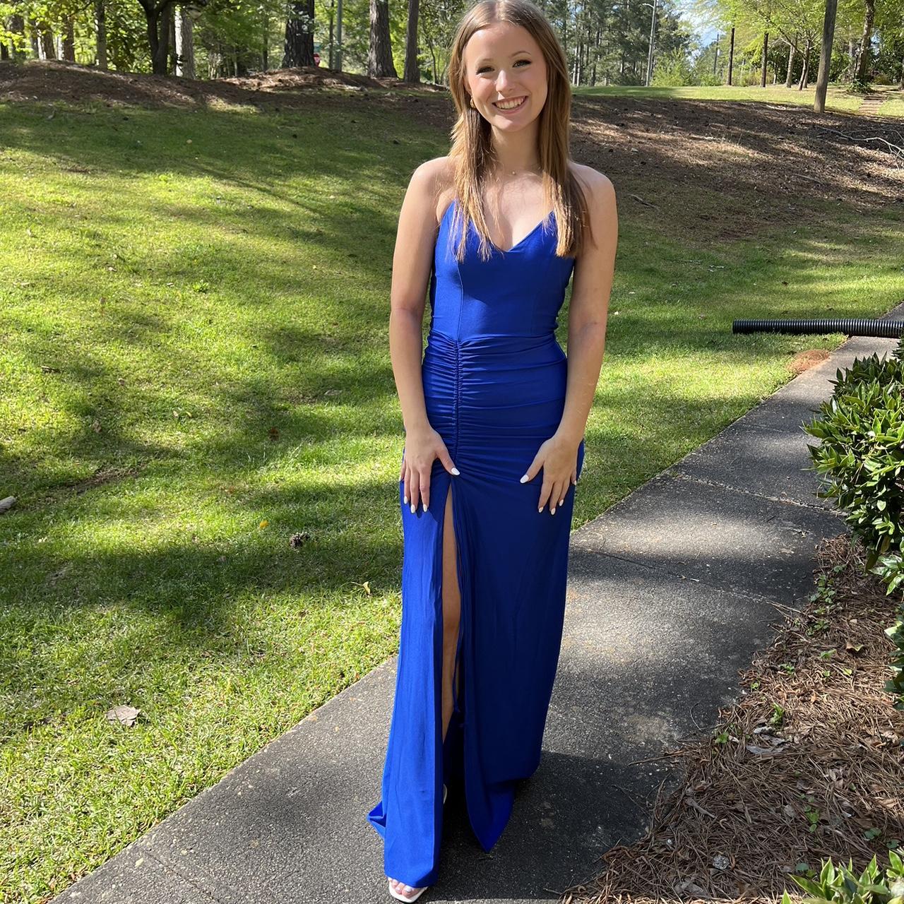 Royal blue prom/formal dress Only worn once and in... - Depop
