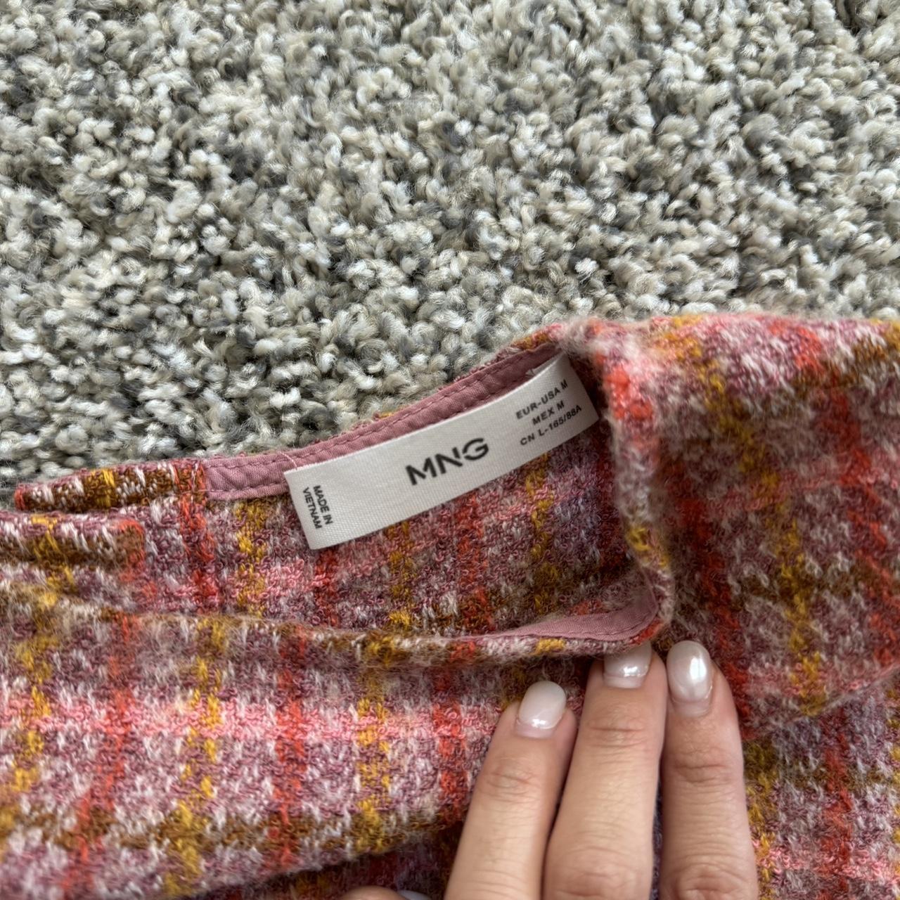 Mango Tweed Top Size: M Condition: 8/10 #pink... - Depop