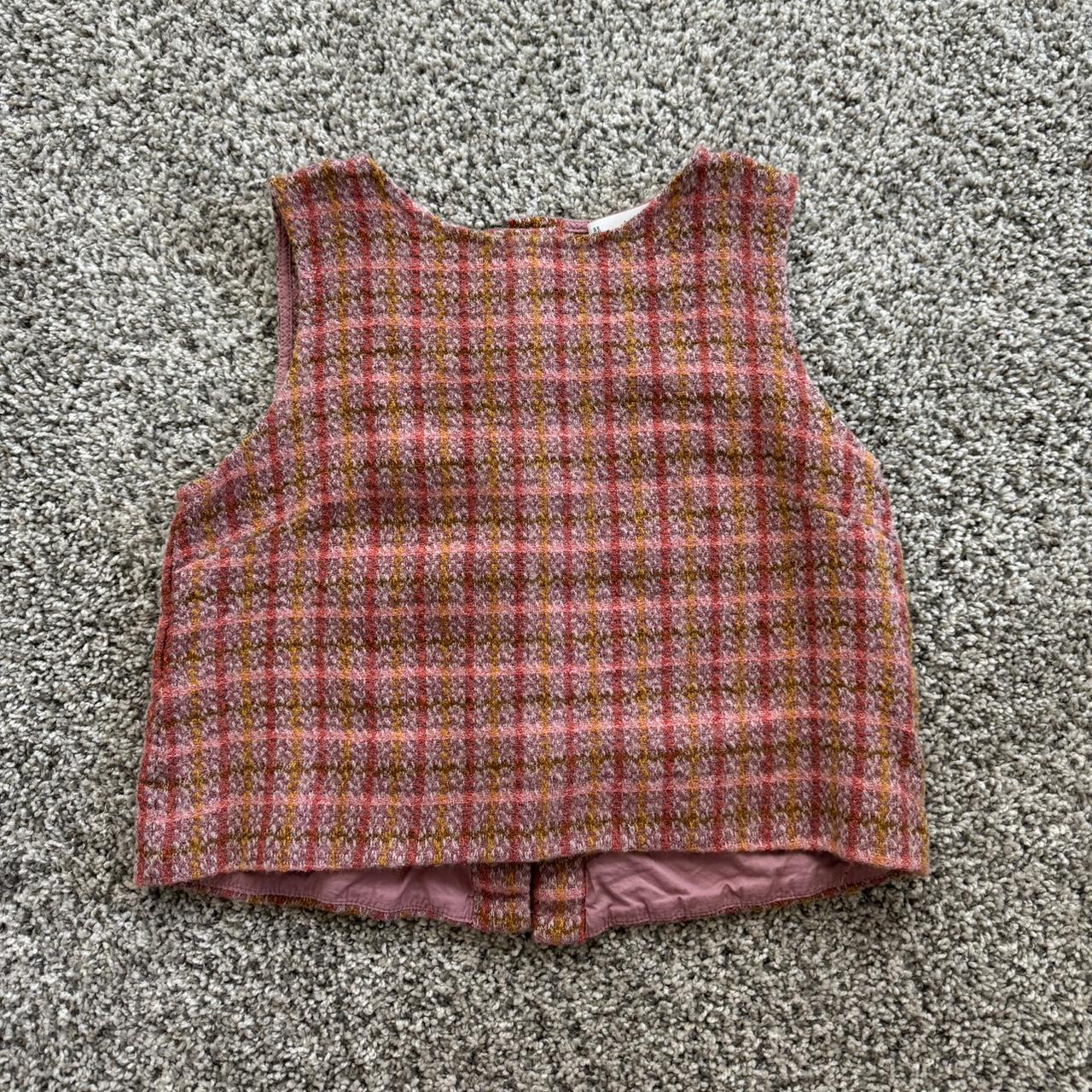Mango Tweed Top Size: M Condition: 8/10 #pink... - Depop