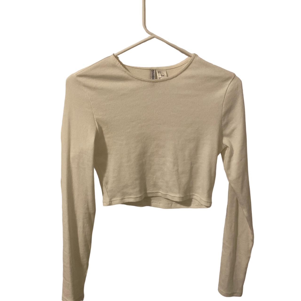 ~white cropped long sleeve from H&M ~never been worn... - Depop