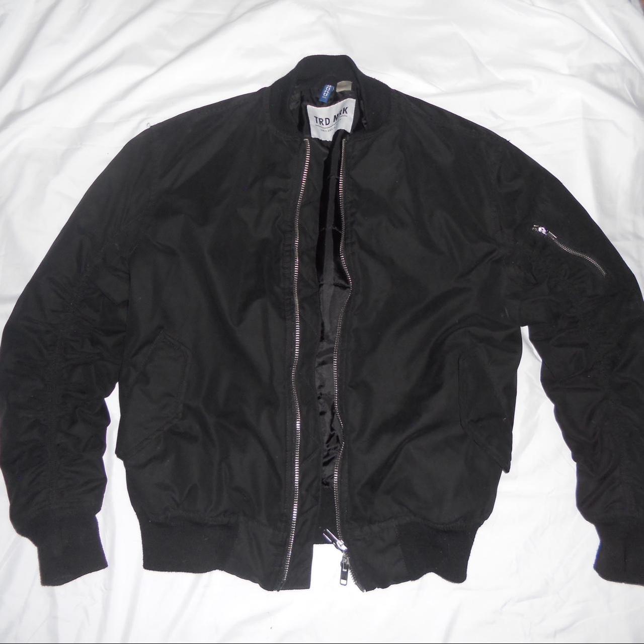 Black military bomber jacket Size: S (Men's) but... - Depop