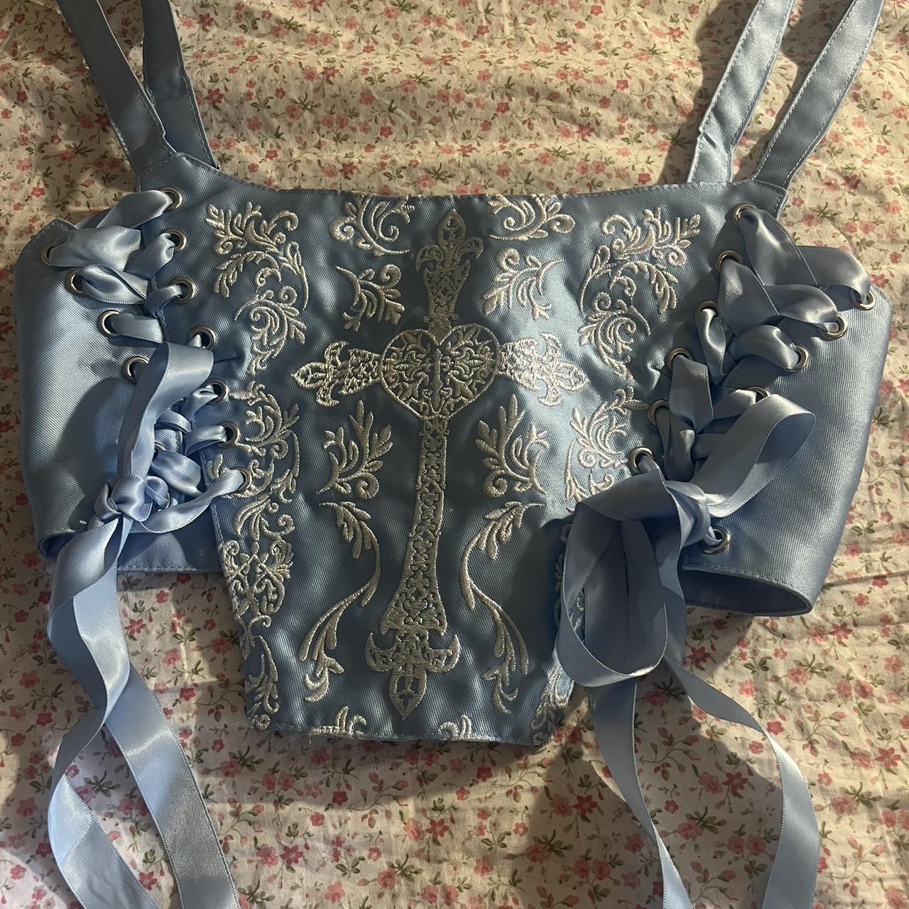 gothic royalty cross corset 🤍 super cute for... - Depop