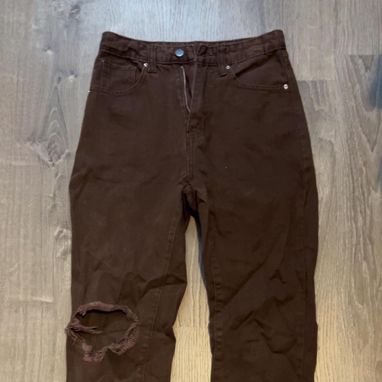 - brown ripped jeans - size small - Depop