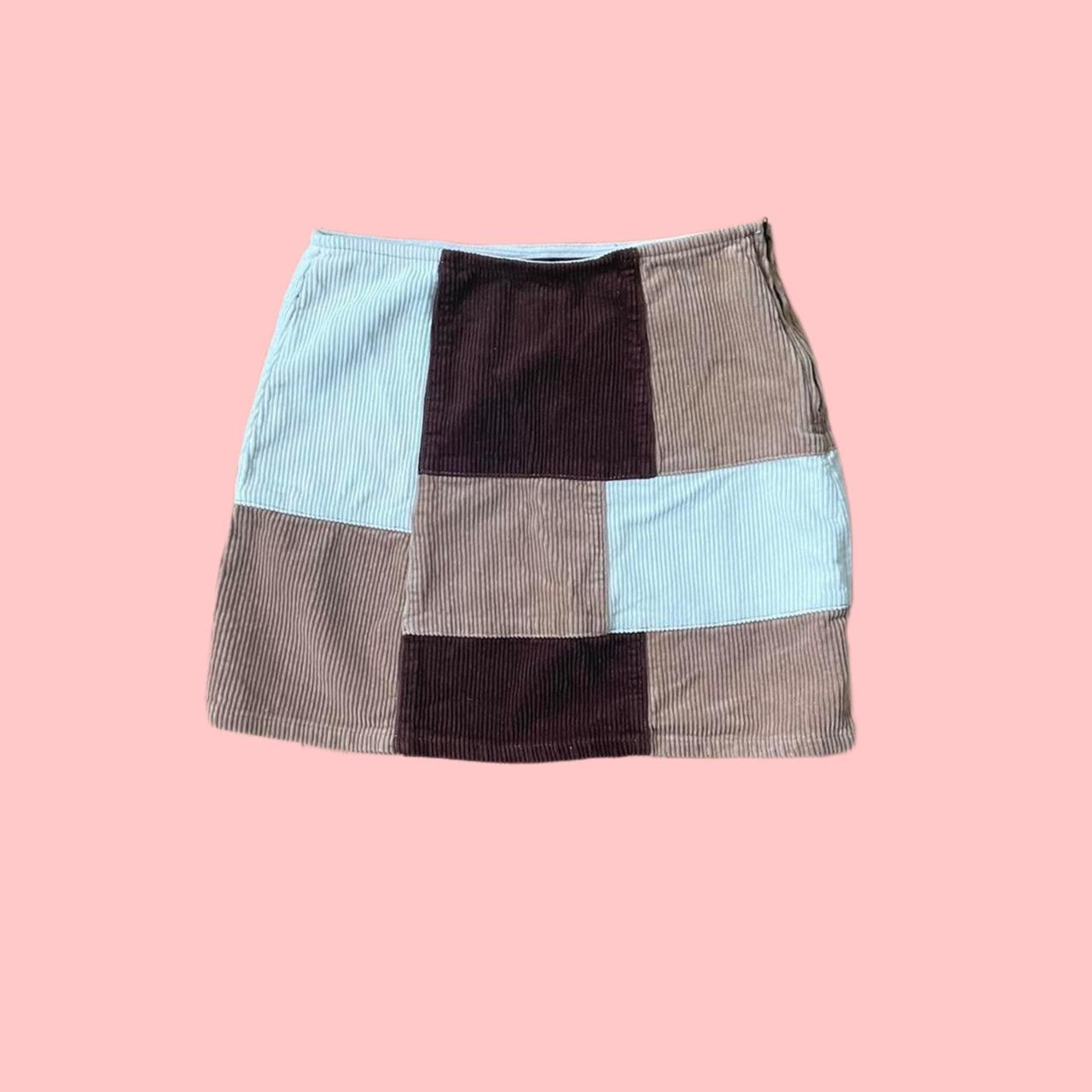 pacsun patchwork mini skirt cute little retro mini... - Depop