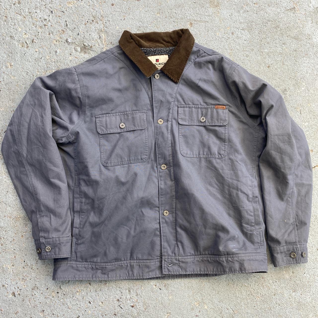 Woolrich 90s Grey Detroit Style Work Jacket... - Depop