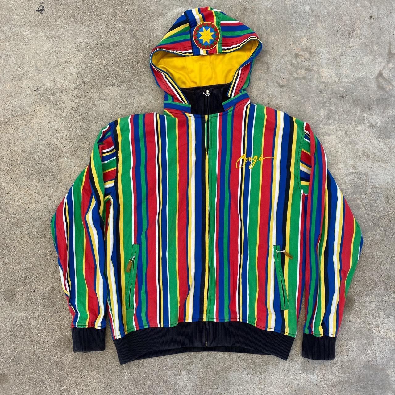 Vintage 90s Coogi Multi Color Zip Up Detachable... - Depop