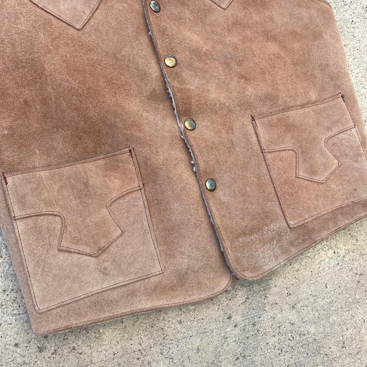 Vintage Light Brown Cool Pattern 90s Vest... - Depop