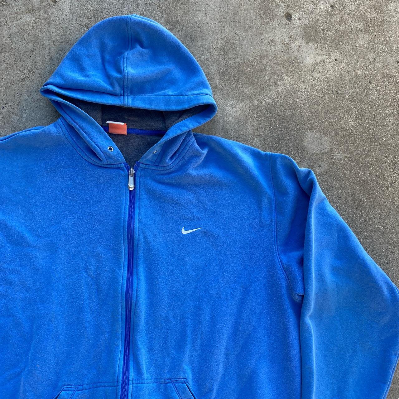 Nike Baby Blue Zip Up Sweater Hoodie Measurements... - Depop