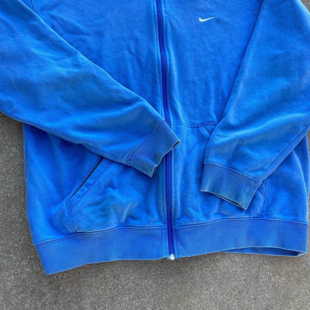 Nike Baby Blue Zip Up Sweater Hoodie Measurements... - Depop