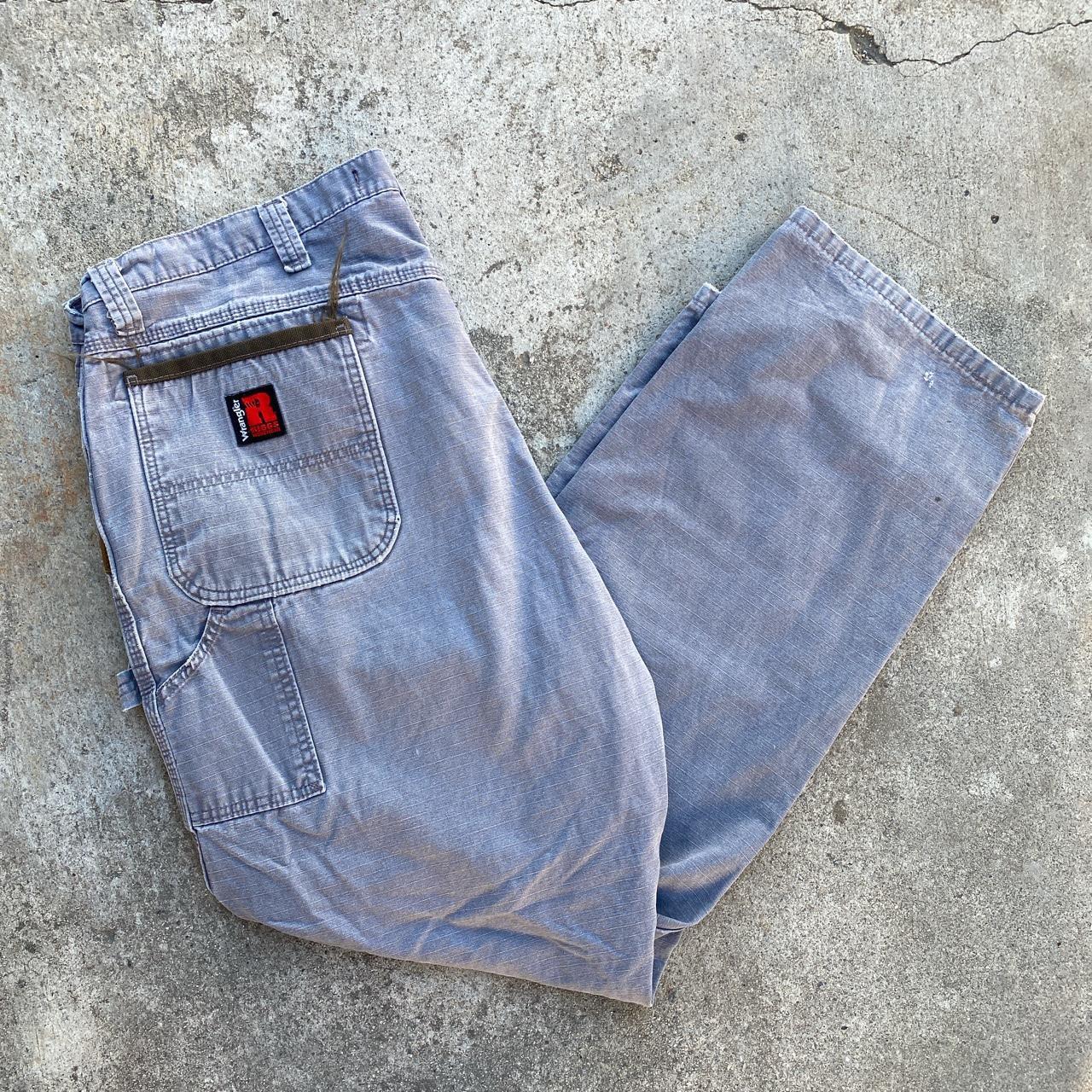 Vintage Wrangler Riggs Work Wear Grey Cargo Pants ... - Depop