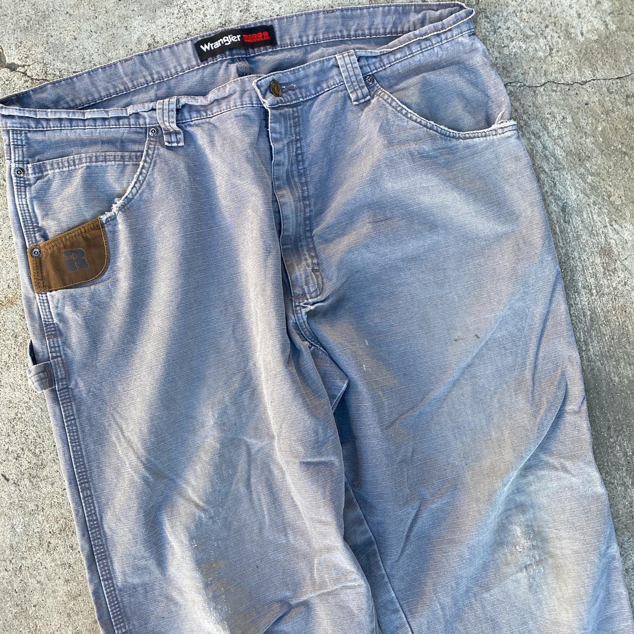 Vintage Wrangler Riggs Work Wear Grey Cargo Pants ... - Depop