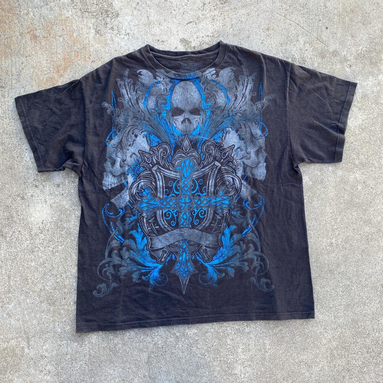 Y2K MMA Elite Skull Big Graphic Affliction Style... - Depop