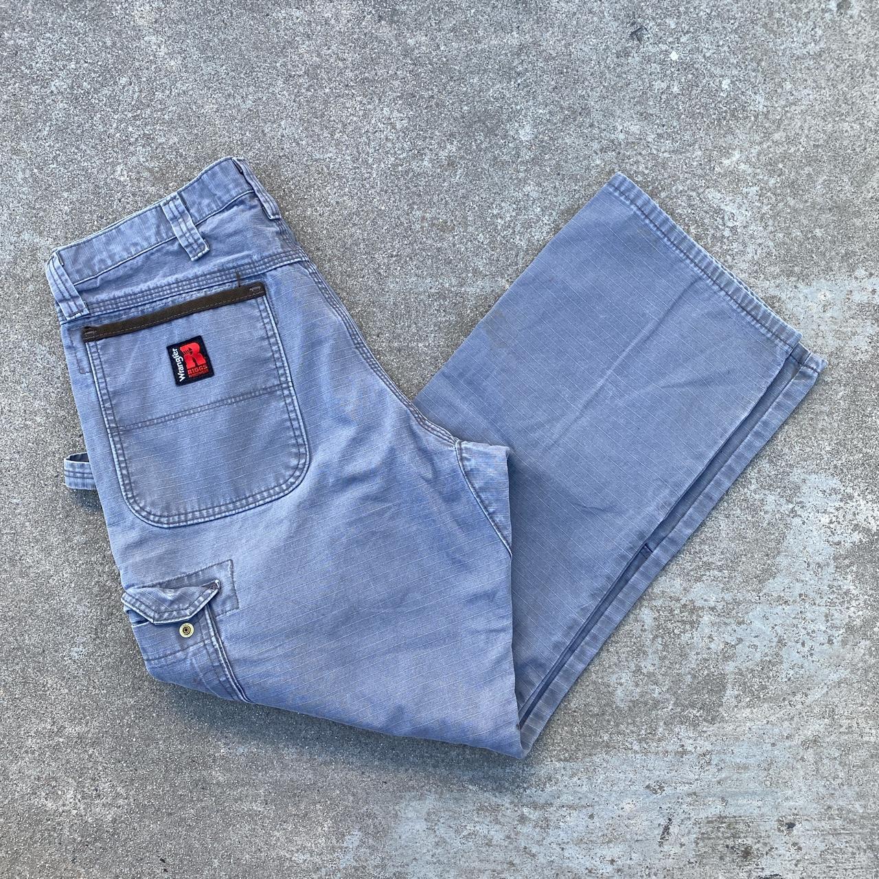 Vintage Wrangler Riggs Work Wear Grey Cargo Pants ... - Depop