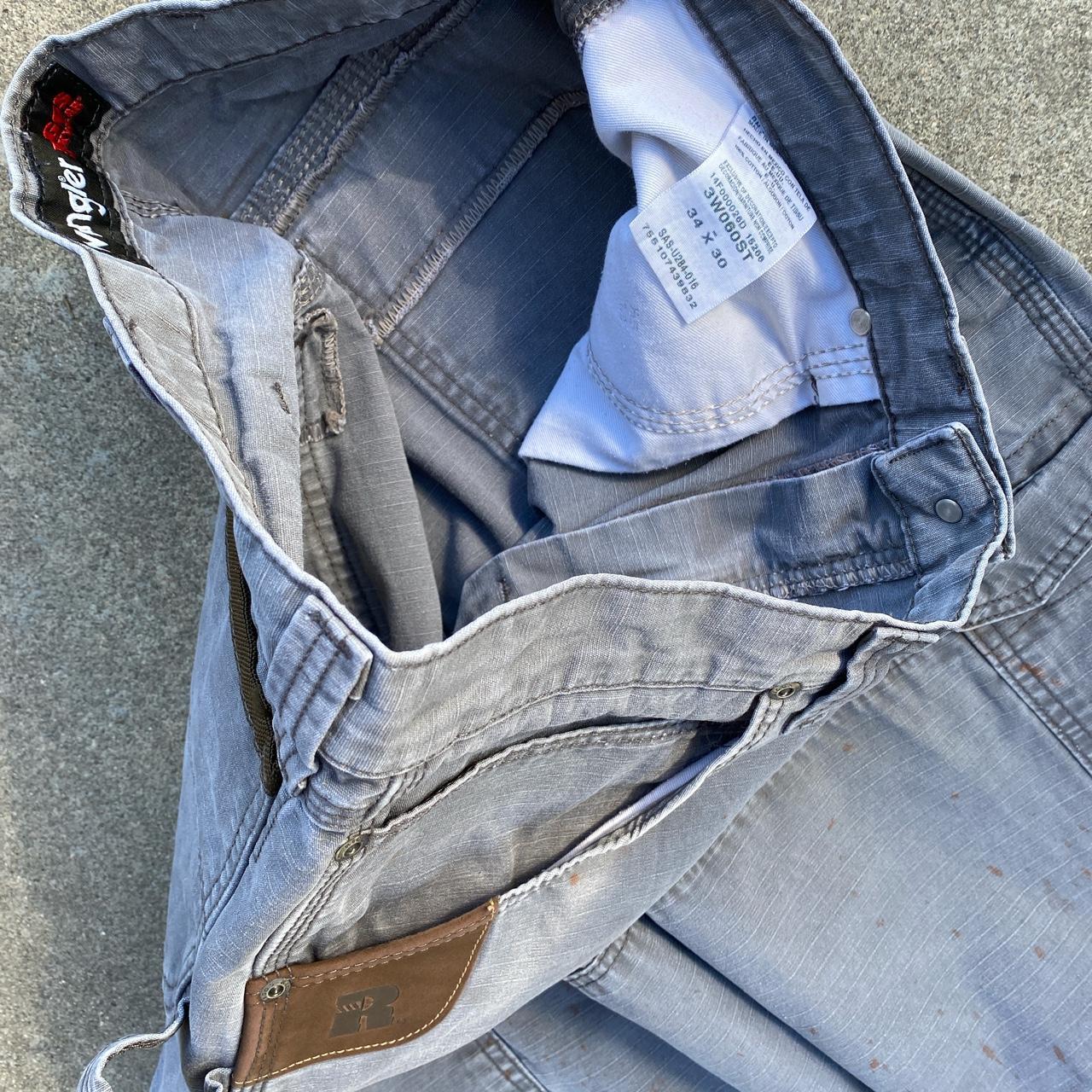 Vintage Wrangler Riggs Work Wear Grey Cargo Pants ... - Depop