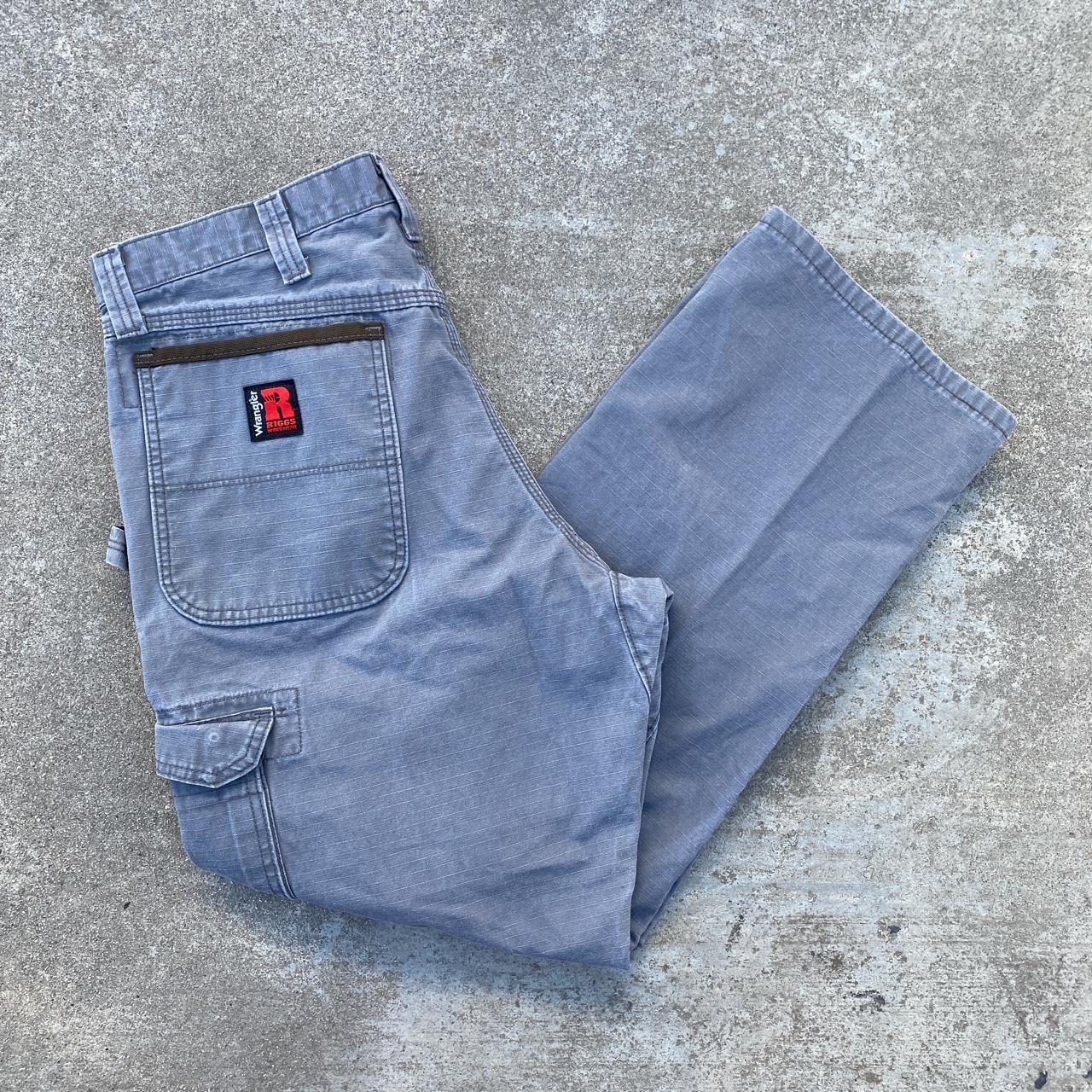 Vintage Wrangler Riggs Work Wear Grey Cargo Pants ... - Depop