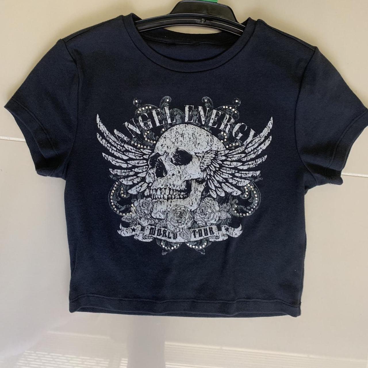 Black angel skull cropped shirt Jay Jay’s #skull... - Depop