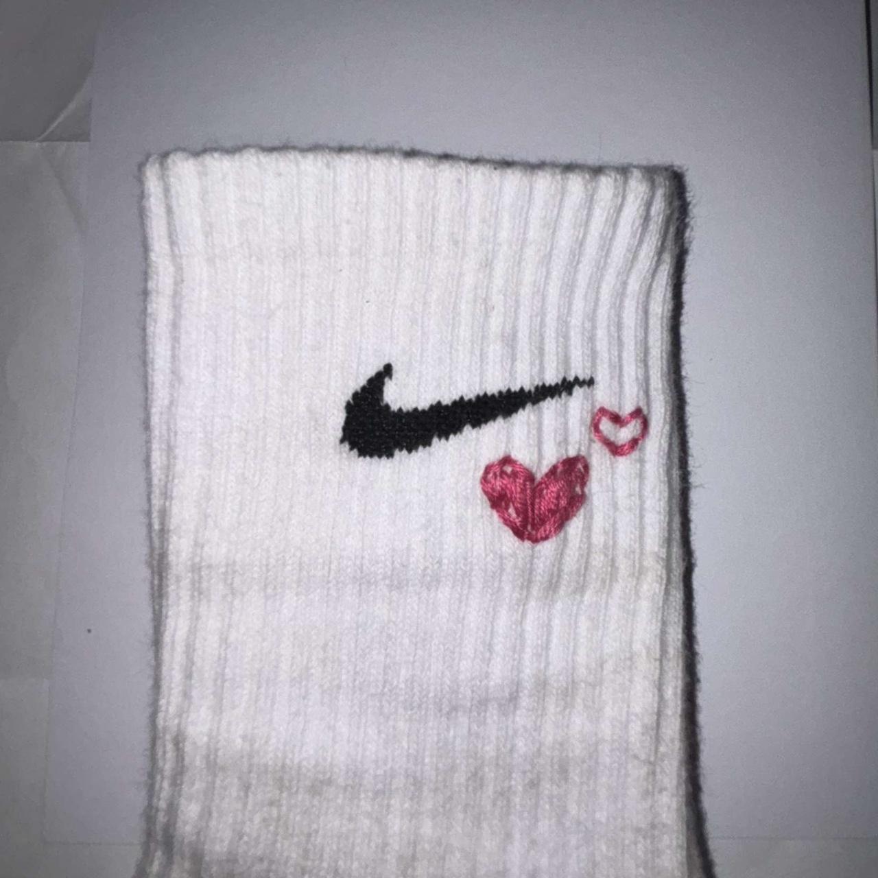 Heart design embroidered Nike socks!! Multiple... - Depop