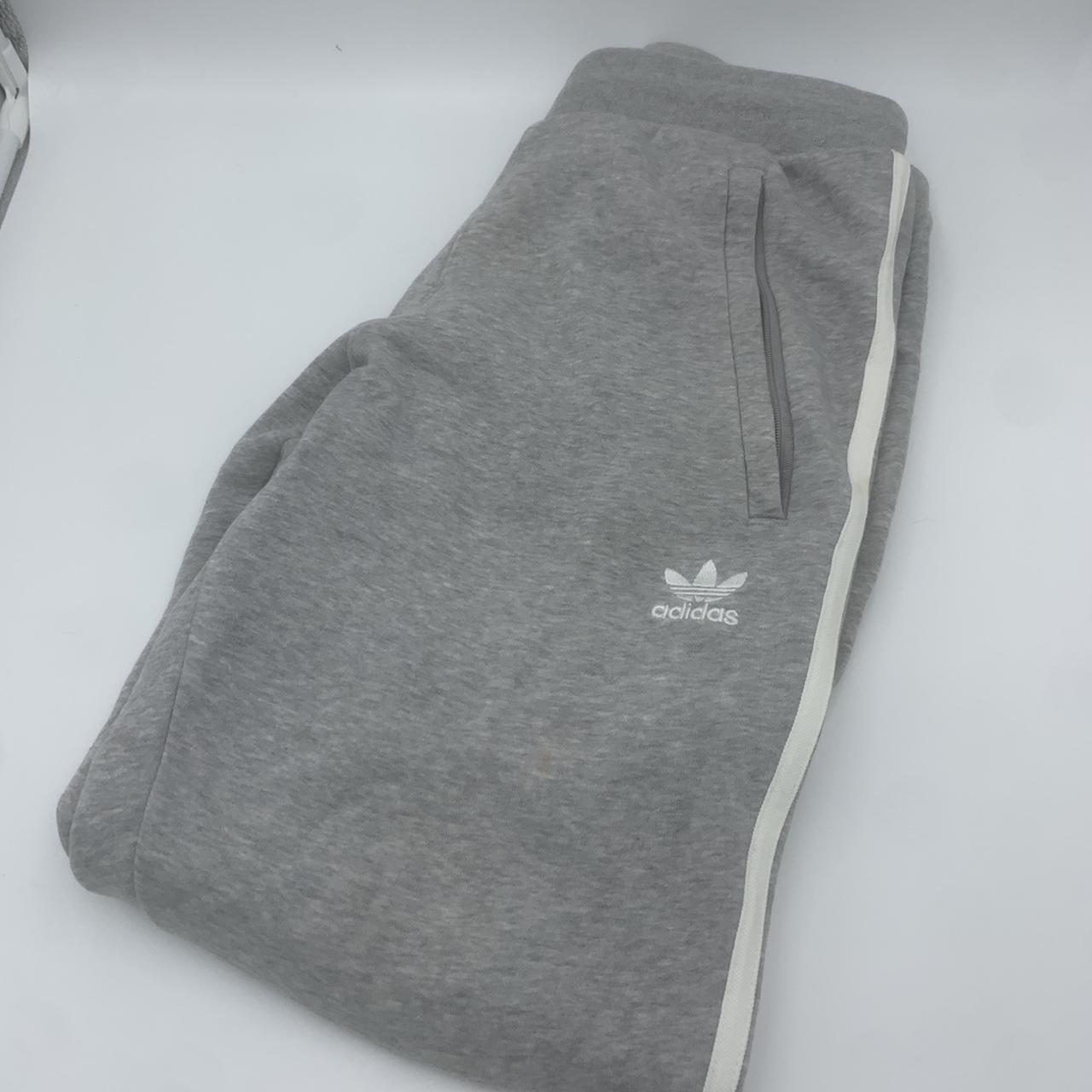 Grey adidas tracksuit pants - Depop