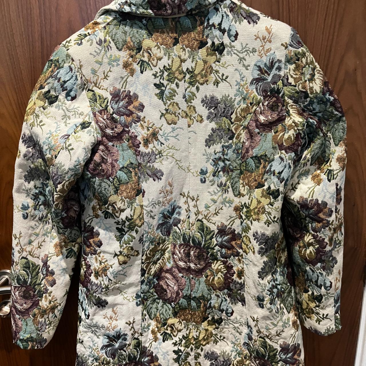 Stunning floral coat tapestry/carpet coat Size - L... - Depop