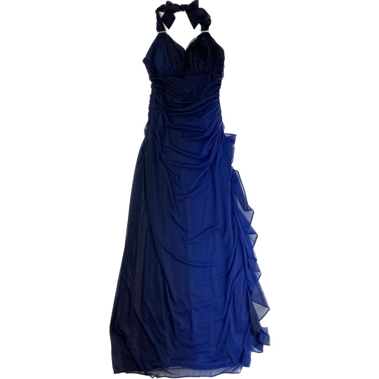 BETSY ADAM BY LINDA BERNELL Blue Sparkle Tie Halter... - Depop