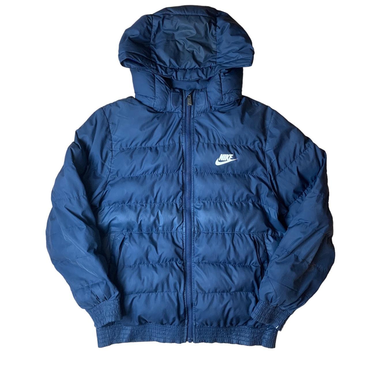 Nike Puffer Jacket Blue hooded puffer jacket Nike ... - Depop