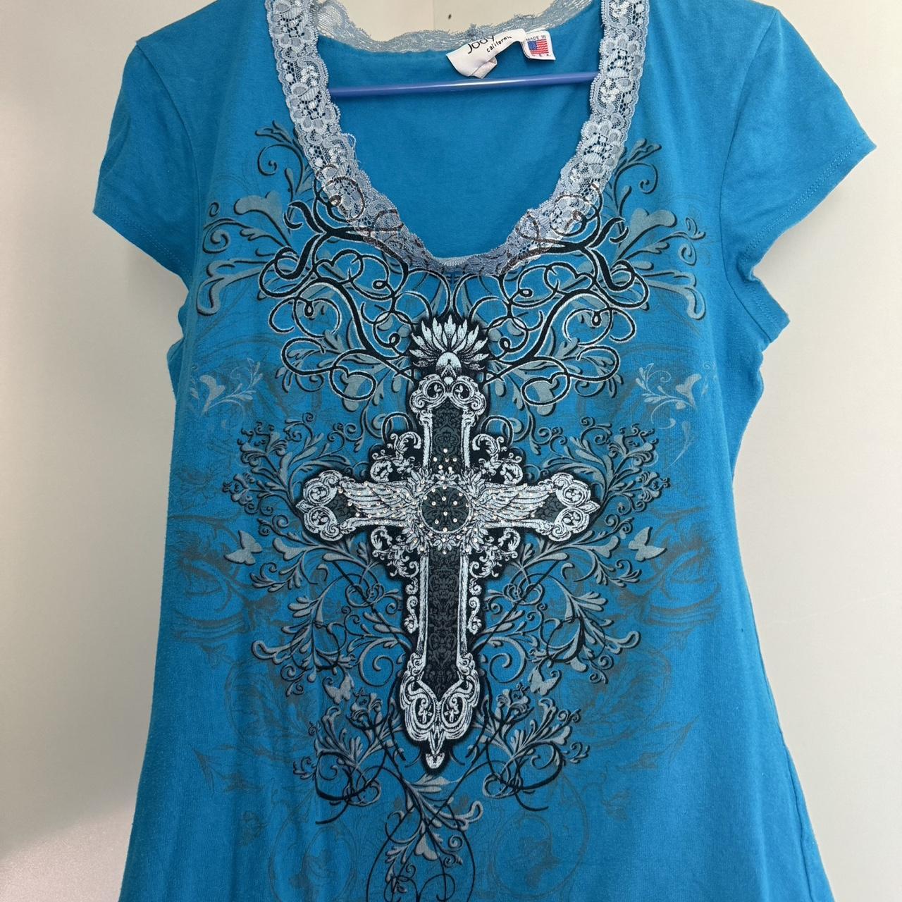 y2k beaded & laced Cross top bought on depop &... | Depop