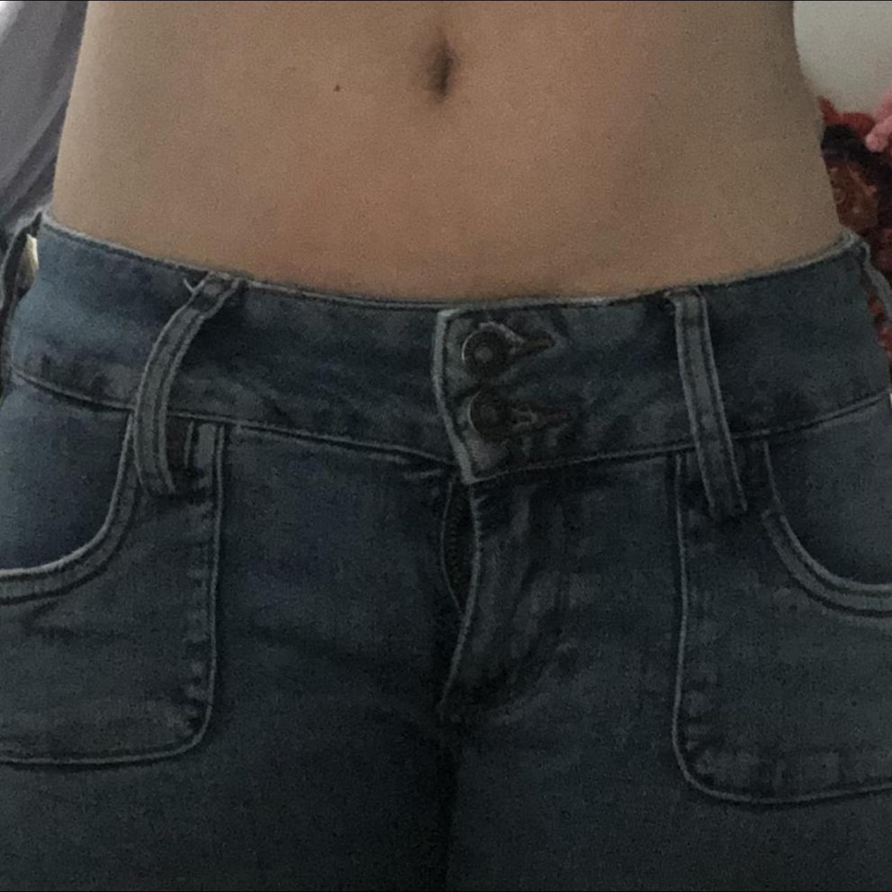 vintage look subdued low rise flares . not entirely... - Depop