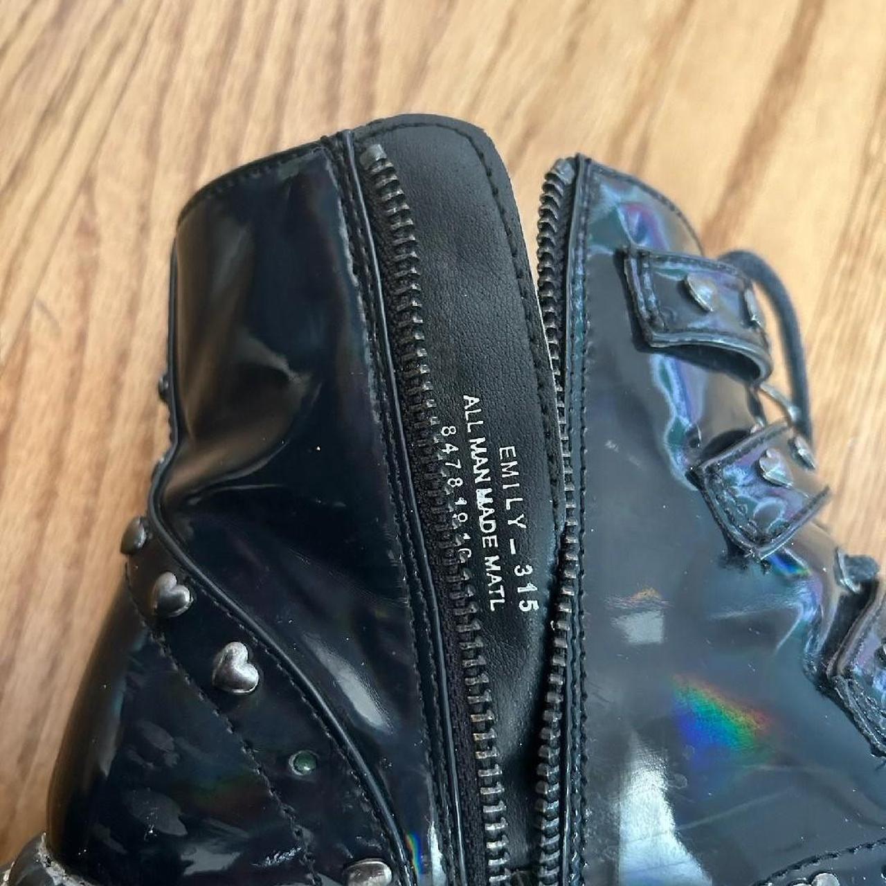 Demonia Emily-315 Boots Black holographic. I have... - Depop