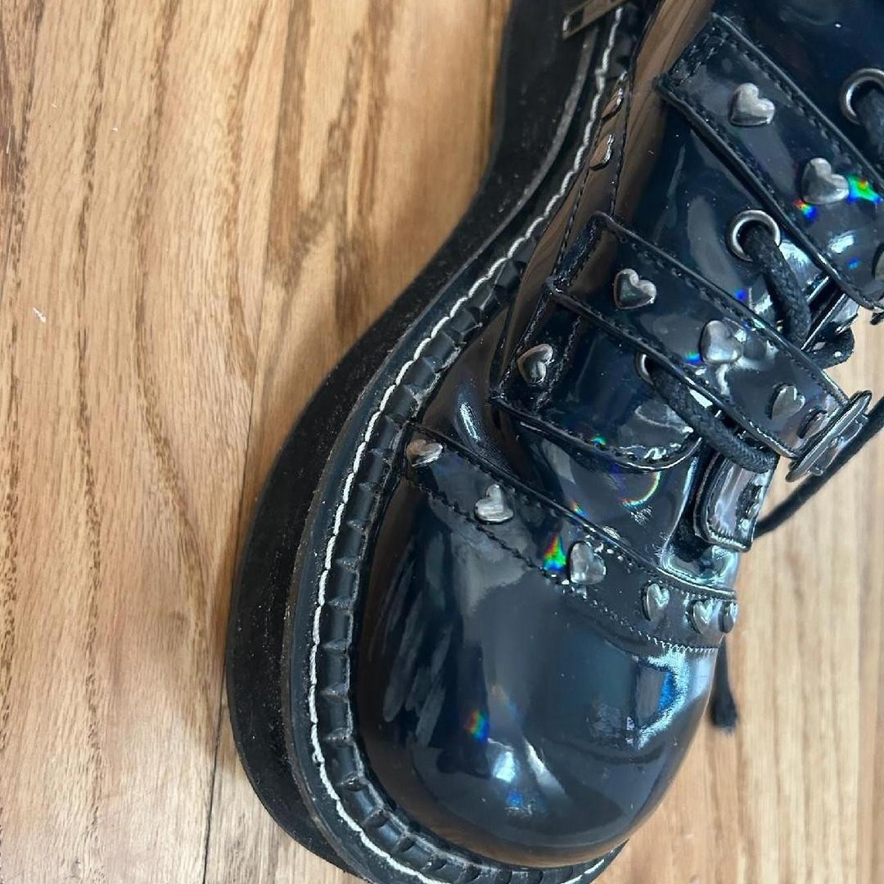 Demonia Emily-315 Boots Black holographic. I have... - Depop