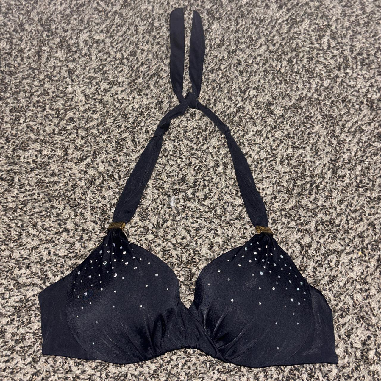 2013 Victoria’s Secret Black and silver rhinestone... - Depop