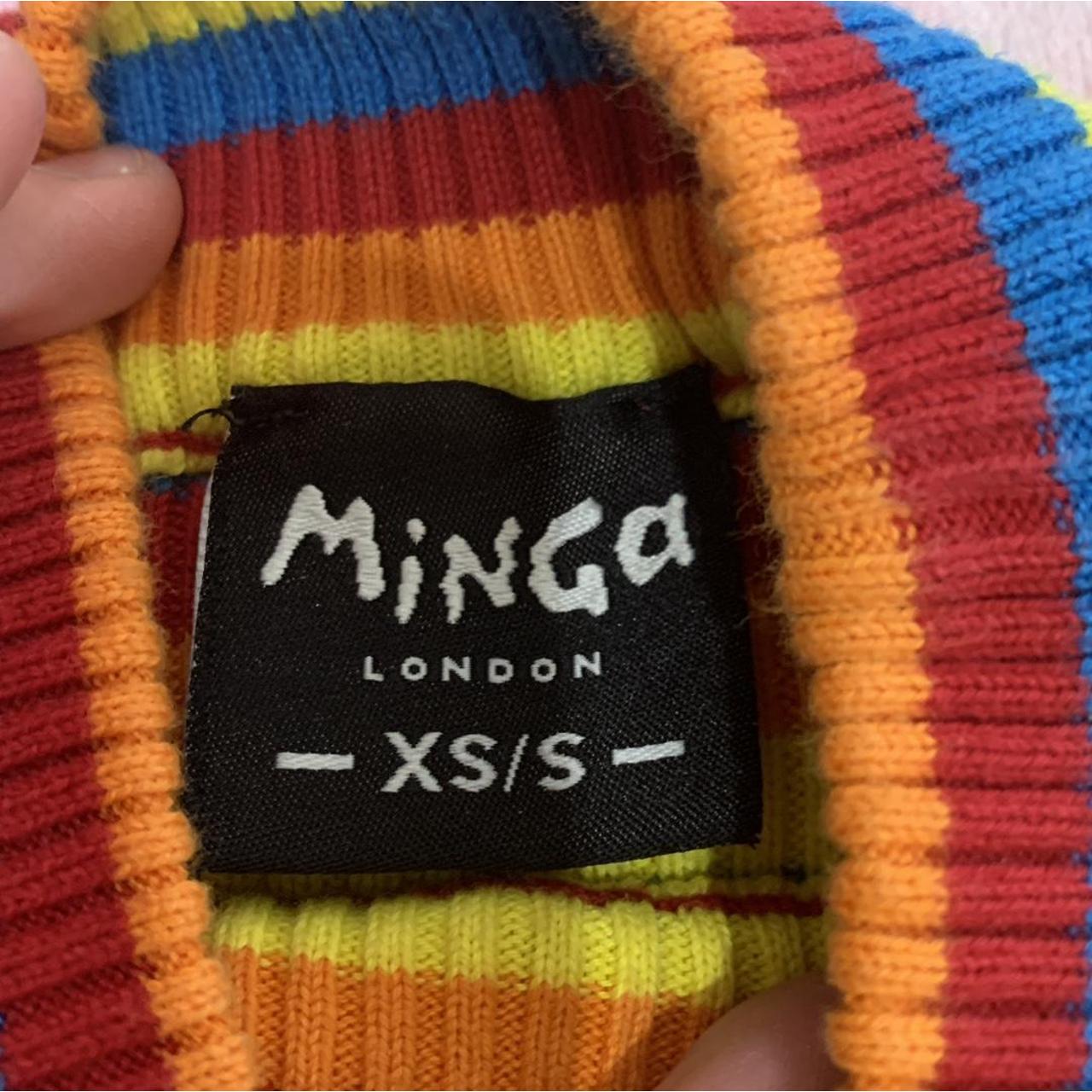 Minga London Women's Blue and Red Crop-top | Depop