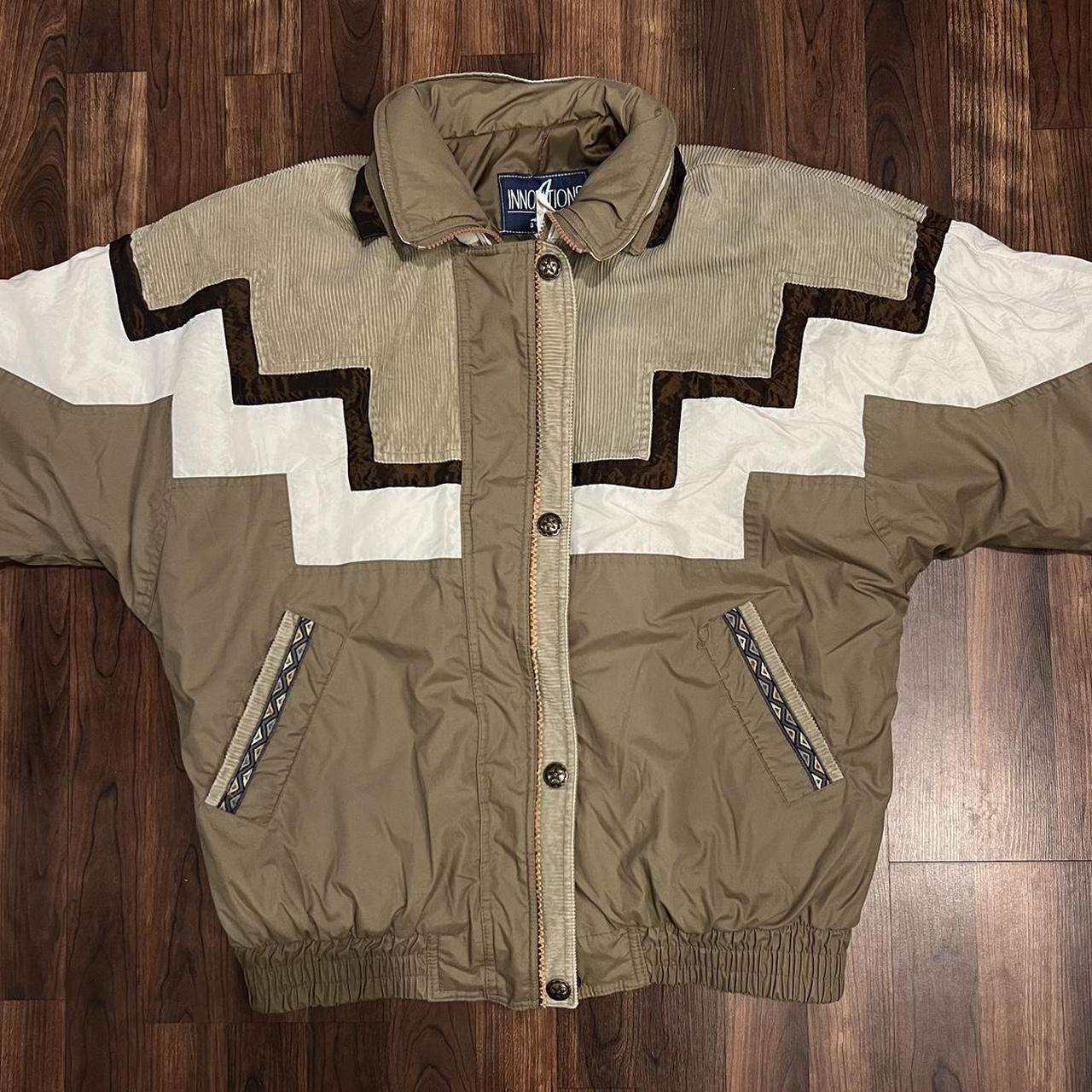 Super nice Tan Jacket with mixed fabrics. Nice... - Depop