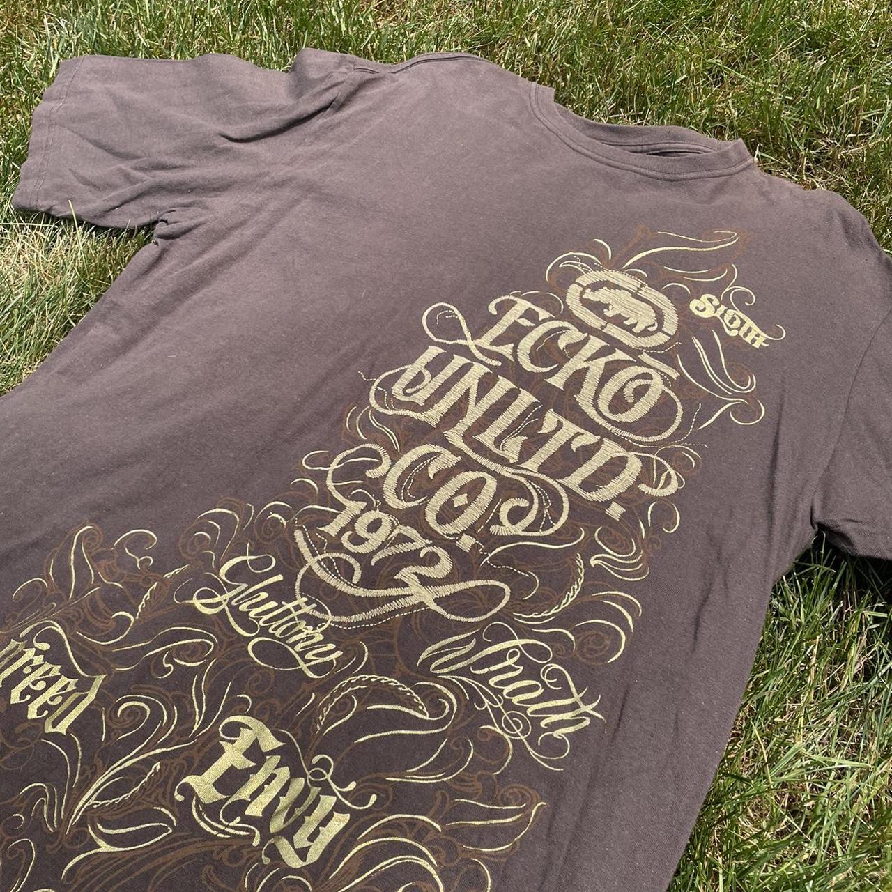 ecko unltd tee shirt! super cool design size XXL... - Depop