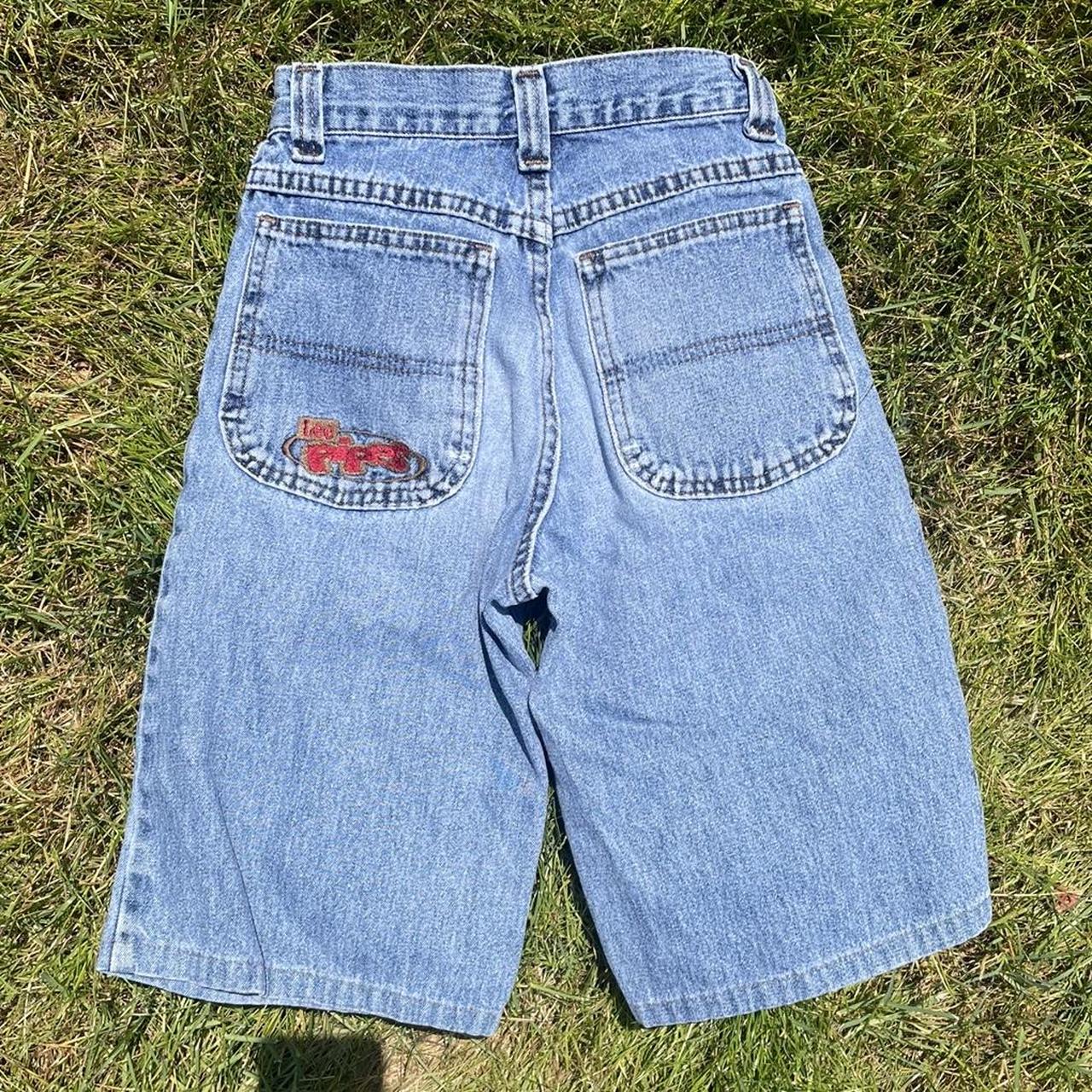 Lee Blue and Red Shorts | Depop